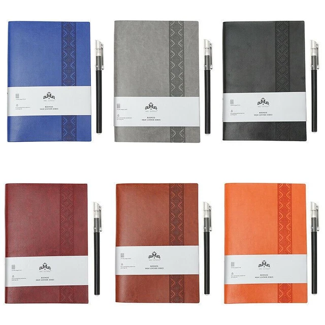 A5 JOURNAL & Pen Ruled Pages Mens Women Gift Office Diary Notebook ...
