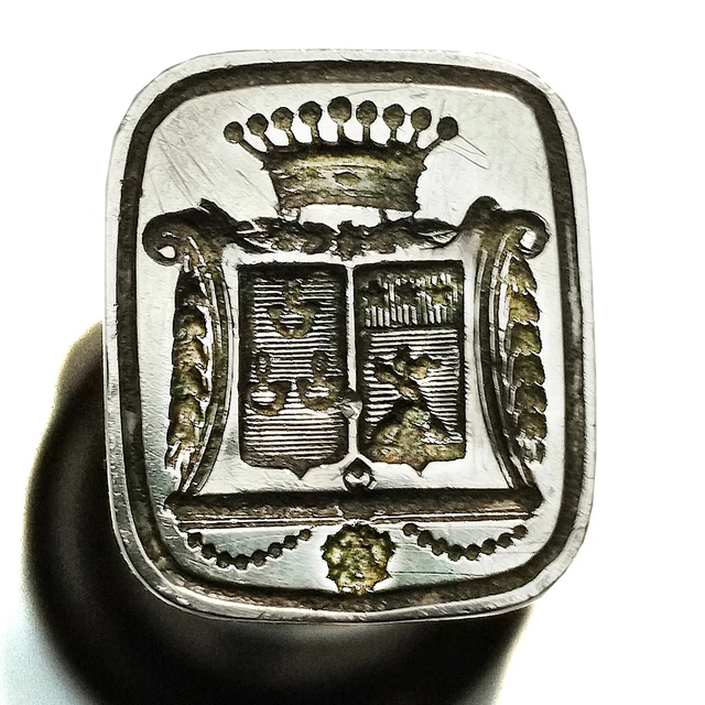 SCEAU CACHET Argent armoiries d'alliance Légion d’honneur comte XIXe ...