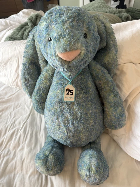 JELLYCAT LUXE AZURE Bunny Big BNWT 25th Anniversary Edition £100.00 ...