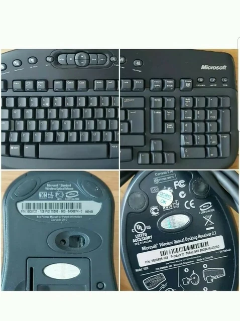 MICROSOFT WIRELESS MULTIMEDIA Keyboard 1.1 Wur0445 - 1014 Usb Receiver ...