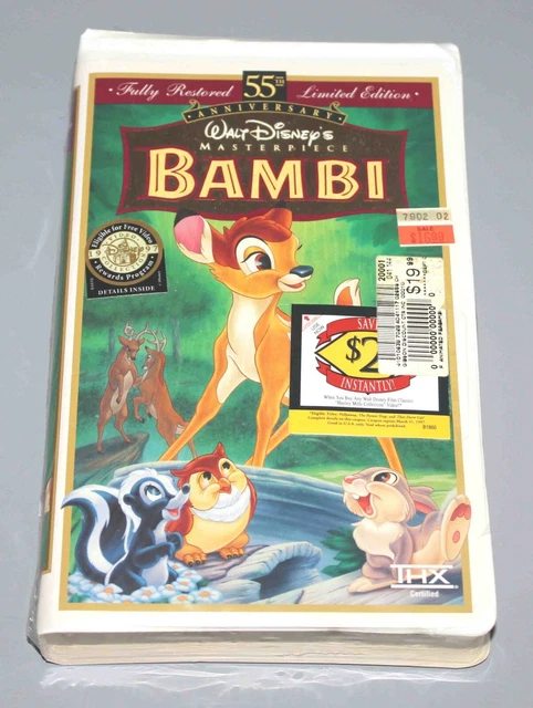 BAMBI VHS 55TH Anniversary Masterpiece Walt Disney - Brand New & Sealed ...