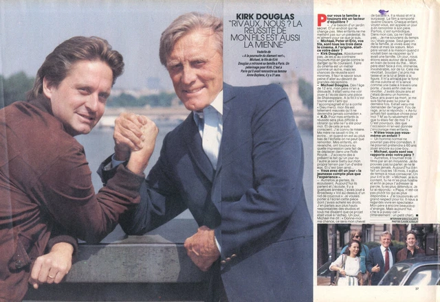 CLIPPING 1984 KIRK & Michael Douglas Presseschnitt (2 Seiten) EUR 5,00 - PicClick DE