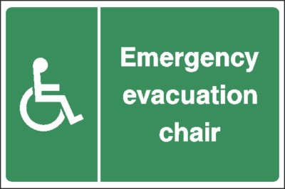 EMERGENCY EVACUATION CHAIR Sticker Sign [V6EMER0087] £2.79 - PicClick UK