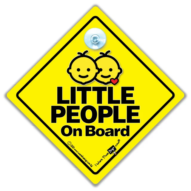 LITTLE PEOPLE ON Board Car Sign Red Heart, Baby On Board Suction Cup ...