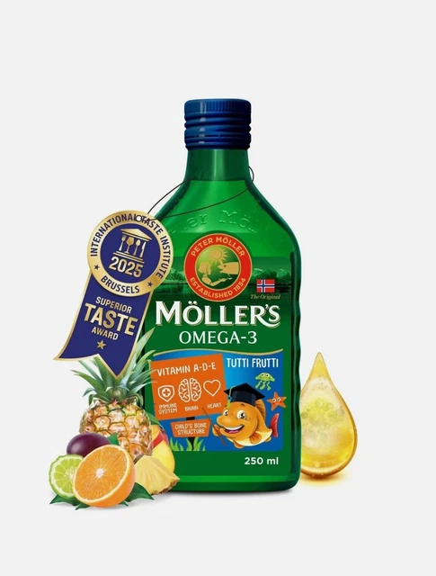 MOLLERS COD LIVER Oil Omega 3 TUTTI FRUTTI Flavour £16.15 - PicClick UK