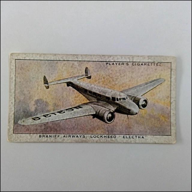 JOHN PLAYER INTERNATIONAL Air Liners 38 Lockheed Electra Cigarette Card ...