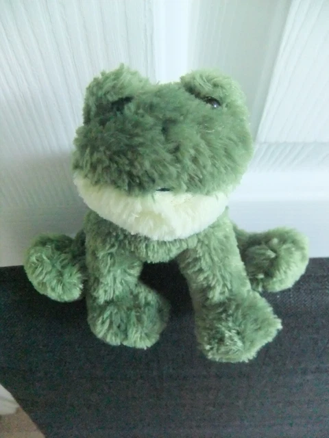 5& GUND BARNYARD Pals Grass Green Frog Soft Cuddly Toy Teddy Bear Next ...