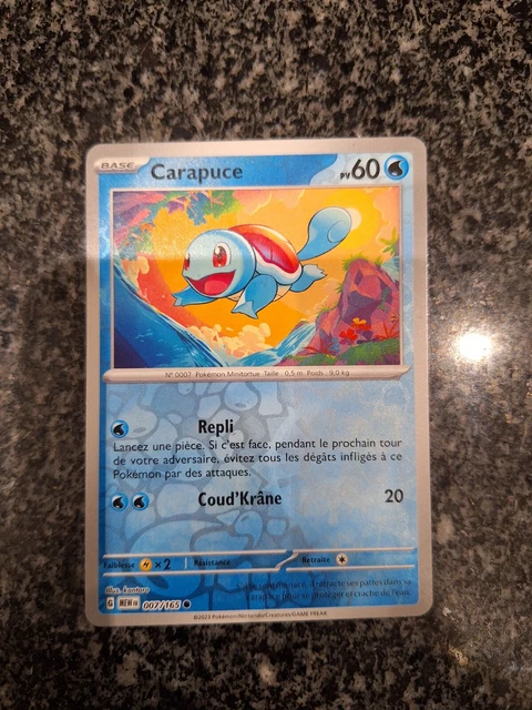 CARTE POKÉMON - Carapuce Reverse 007/165 - EV3.5 151-FR-Neuf EUR 1,00 ...