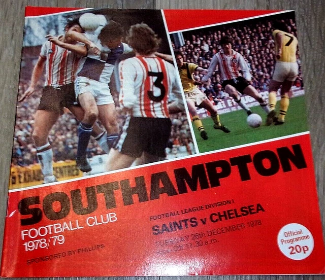 SOUTHAMPTON FC VS. Chelsea 26/12/78 Division One Match Day Programme ...