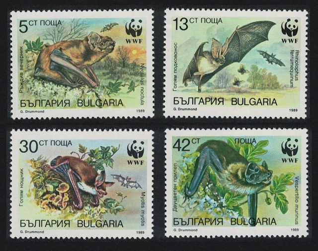BULGARIA WWF BATS 4v 1989 MNH SG#3593-3596 MI#3741-3744 SC#3398-3401 £1 ...