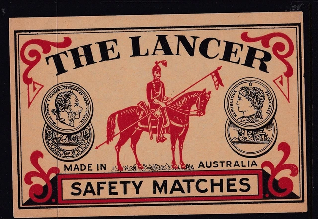 THE LANCER SAFETY Matches Matchbox Label Made In Australia - Brand New ...