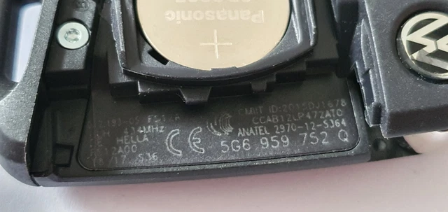 VW KEY FLIP Fernbedienung Anhänger 434mhz 5G6.959.752.Q 2015DJ1678 ...