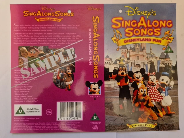 DISNEY'S SING ALONG Songs Disneyland Fun Promo Sample Video Sleeve ...