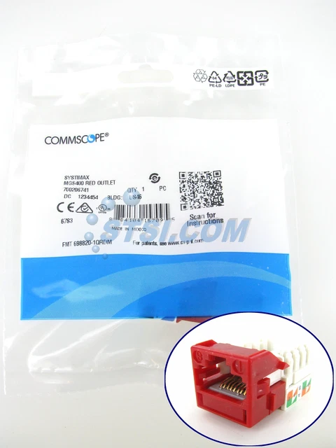 COMMSCOPE SYSTIMAX MGS400-317 GigaSpeed Cat6 Modular Jack, Red ~STSI ...