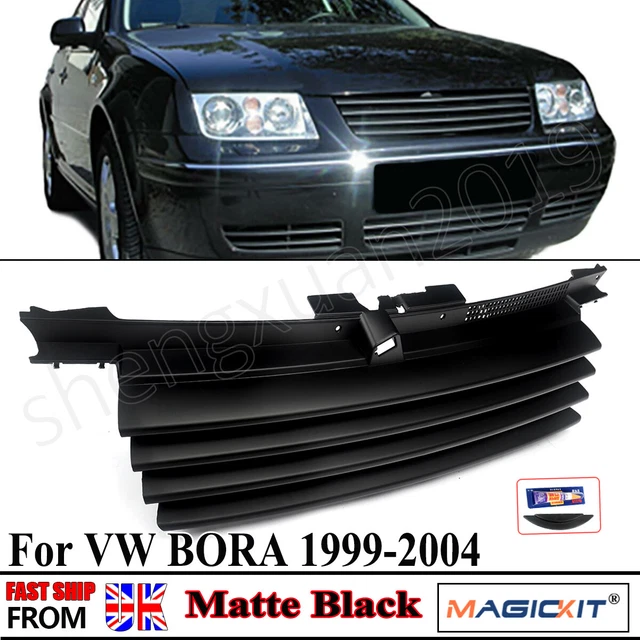 BLACK BADGELESS DEBADGED Front Bumper Bonnet Grille Hood Fit For Vw ...