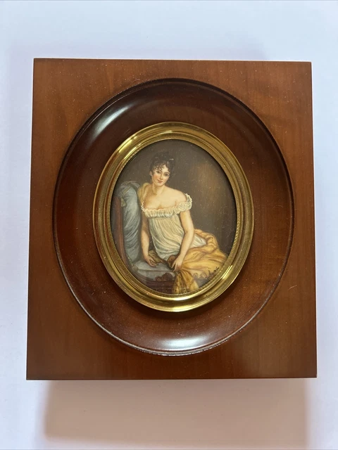 ANCIENNE MINIATURE PORTRAIT de Femme Mme Recamier Juliette Signée EUR ... ANCIENNE MINIATURE PORTRAIT de Femme Mme Recamier Juliette Signée EUR ...