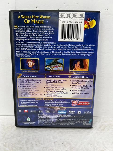 ALADDIN (DVD, 2004) Disney Classic Good Condition!!! $12.99 - PicClick CA