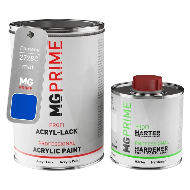 PANTONE 2728C BLUE mat peinture acrylique 1,5 Litres 1500 ml durcisseur ...