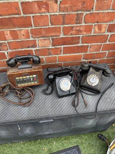 VINTAGE DICTOGRAPH TELEPHONE System Switchboard & Two Old Phones Job ...