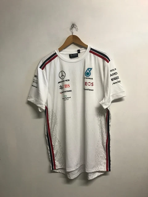 MERCEDES RACING F1 T-Shirt Men's Stichd Team Race T-Shirt - XL - White ...