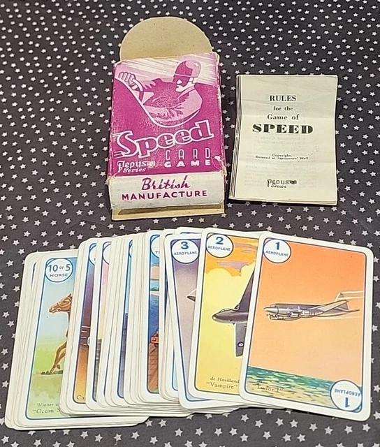 RARE VINTAGE SPEED Card Game by Pepys 1930's? Cars Trains Ships Planes ...