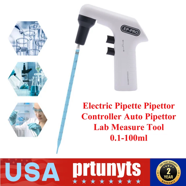 ELECTRIC HANDHELD PIPETTE Controller Set Lab Automatic Pipettor Kit 0.1 ...