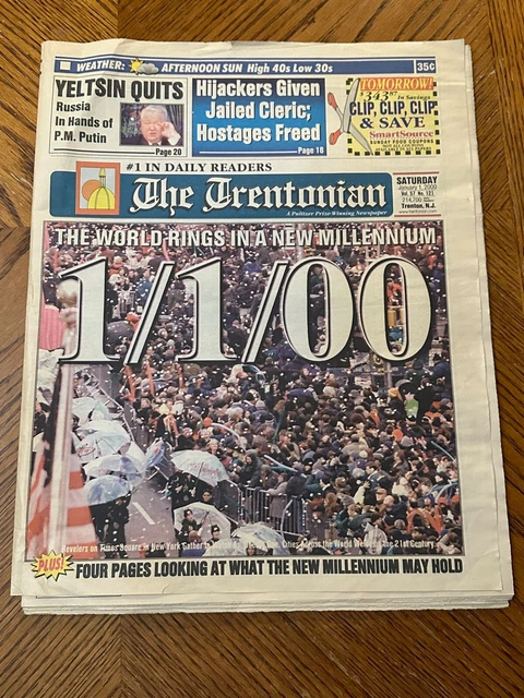 TRENTONIAN NEW YEAR Issue 1/1/2000 Trenton NJ Millennium Newspaper Y2K ...