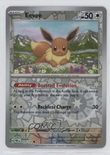 2025 POKEMON SV: Prismatic Evolutions (PRE) Reverse Foil Eevee #074 ...
