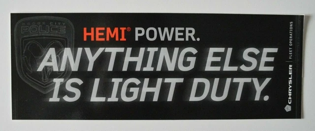 DODGE HEMI POWER Police Fleet Operations Official Sticker - English ...