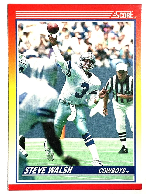 CARTE DE FOOTBALL STEVE WALSH Dallas Cowboys, Saints, Bears, Colts 1990 ...