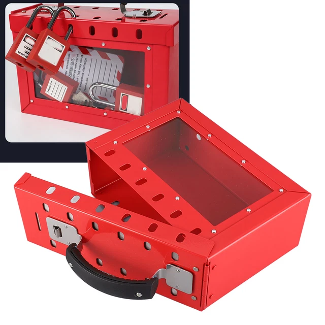 GROUP LOCK BOX Transparent Window Safety Lockout Tagout Box For Office ...