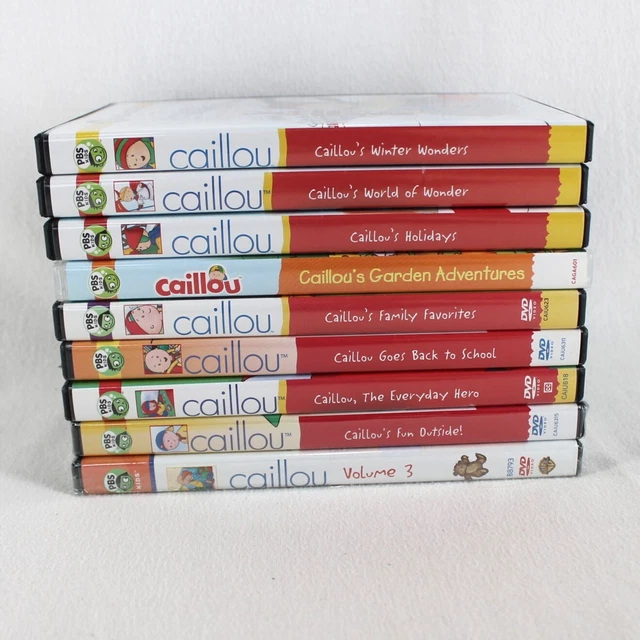 LOT DE 9 DVD Caillou PBS dessin animé pour enfants rentrée scolaire ...
