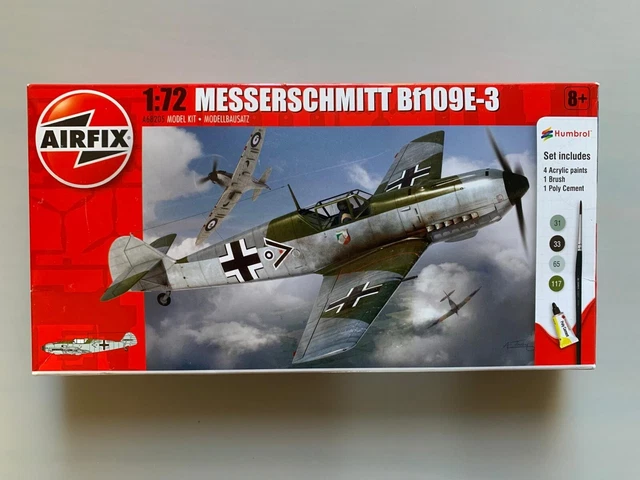 AIRFIX MESSERSCHMITT BF109E-3. 1:72 Scale Model Starter Set A68205 £11.11 - PicClick UK