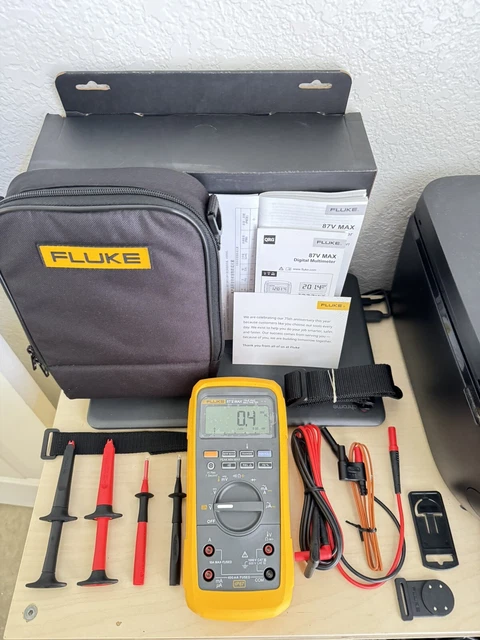 FLUKE 87V-MAX/E2 KIT Industrial True RMS Heavy Duty Mulitmeter NEW ...