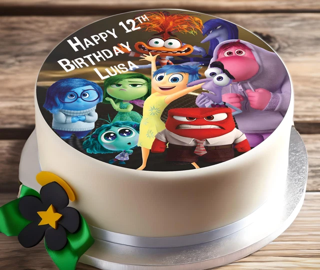 INSIDE OUT 2 Icing Cake Topper Birthday Personalised 6" to 8" Round ...