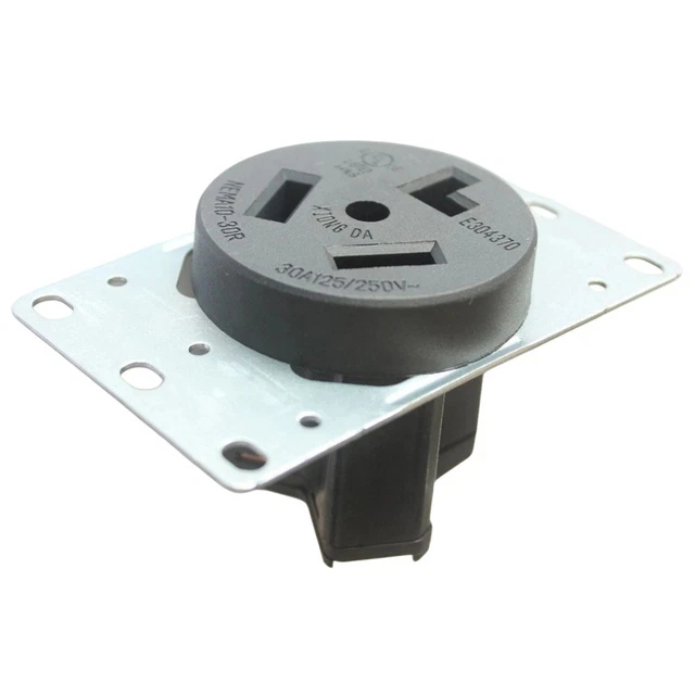FOR INDUSTRIAL USE 30A Power Socket Round Grounding Prong Metal ...