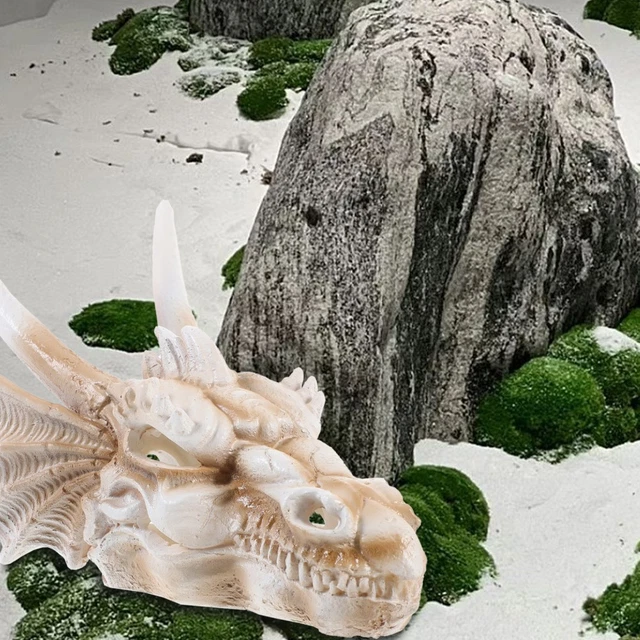 DINOSAUR SKULL AQUARIUM Desktop Animal Decor Cave for Fish Tank ...
