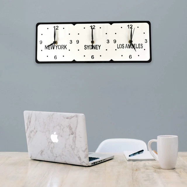 TROIS HORLOGES DE Fuseaux Horaires Et Support De Bureau - Miroir EUR ...