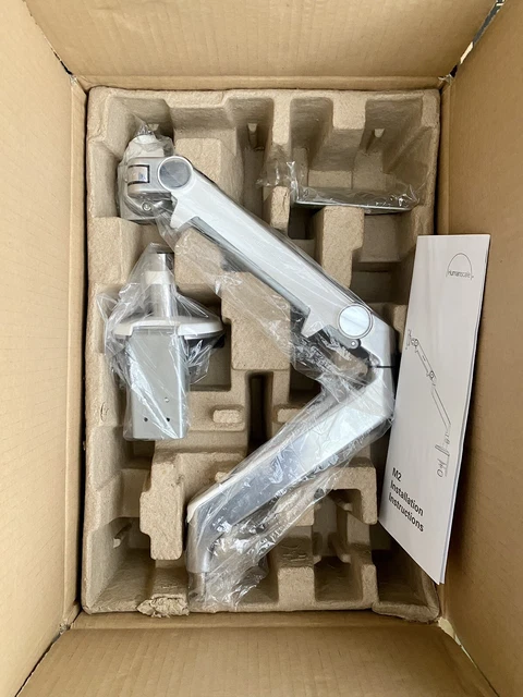 HUMANSCALE M2 MONITOR Arm Polished Aluminium/White Clamp Mount EUR 106 ...