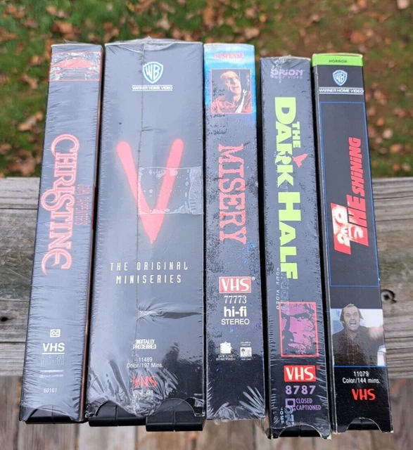STEPHEN KING HORROR 5 VHS Lot The Shining, Misery, Christine, The Dark ...