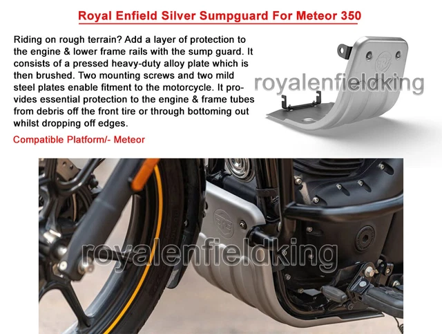 ROYAL ENFIELD SILVER Color Sumpguard for Meteor 350 £93.78 - PicClick UK
