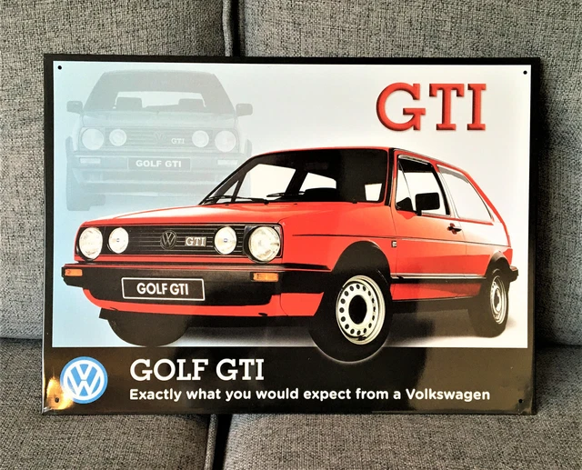 RETRO VOLKSWAGEN VW Golf GTi LARGE Metal Wall Sign Plaque 16 x 12 Man ...