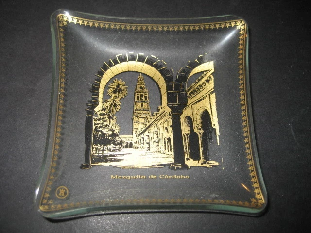 4 ASH TRAYS Crystal Tower of The Gold Mosque Cordoba, Don Quixote, Holy ...