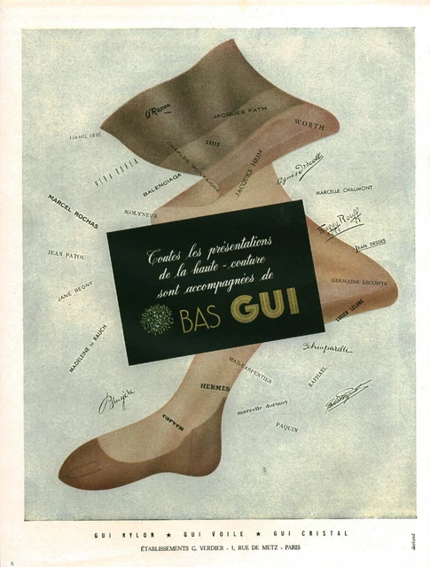 PUBLICITÉ ANCIENNE BAS Gui confort 1948 issue de magazine EUR 7,50 ...