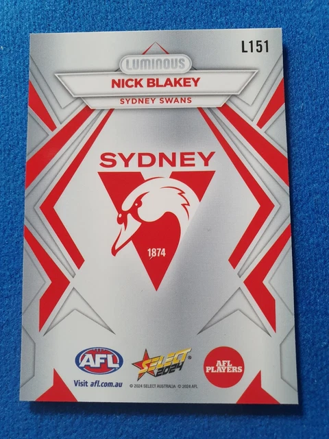 2024 AFL SELECT Footy Stars Luminous - Nick BLAKEY, SYDNEY SWANS, L151 ...