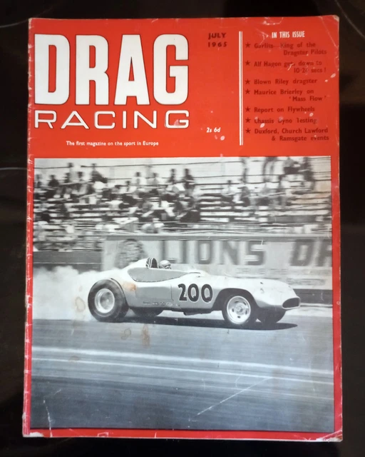 DRAG RACING MAGAZINE July 65 Vol 1 Issue 5 British hot rod dragster car ...