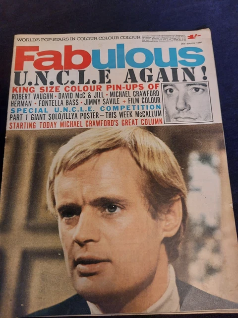 VINTAGE FABULOUS MAGAZINE 26 MARCH 1966 McCallum U.N.C.L.E Fontella ...