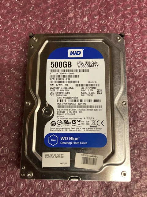 WESTERN DIGITAL WD5000AAKX-60U6AA0 500GB 3.5" 7.2K SATA HDD Hard Drive £7.96 - PicClick UK