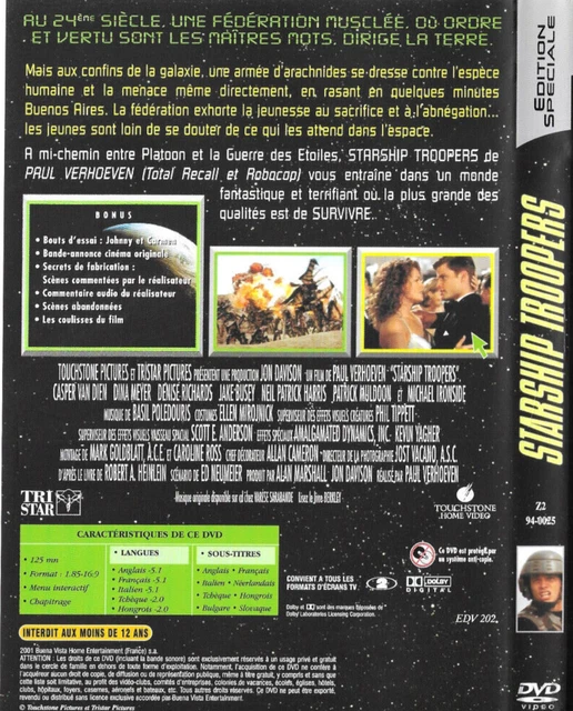 STARSHIP TROOPERS - DVD - Casper Van Dien - D. Meyer -denise Richards ...