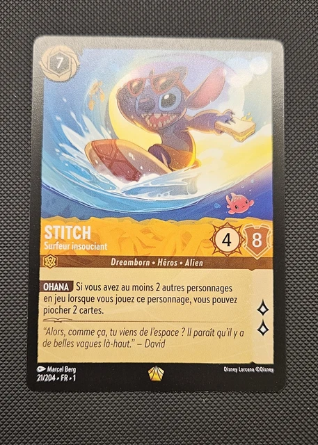 STITCH - SURFEUR insouciant - Disney Lorcana 21/204 - Neuve Fr Chapitre ...